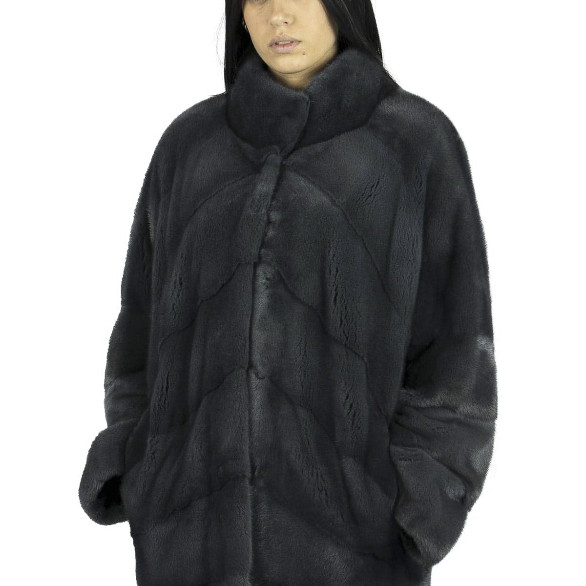 SAN FRANCISCO - Cappotto in visone (Grigio antracite) – Elisabetta Panerai